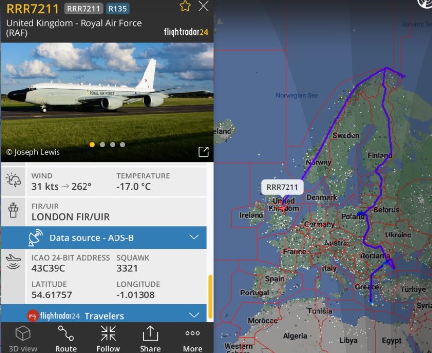 De la Marea Mediterană la Marea Barents: Un avion britanic de cercetare ...